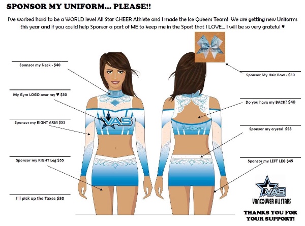 Sponsor My Cheer Uniform Template